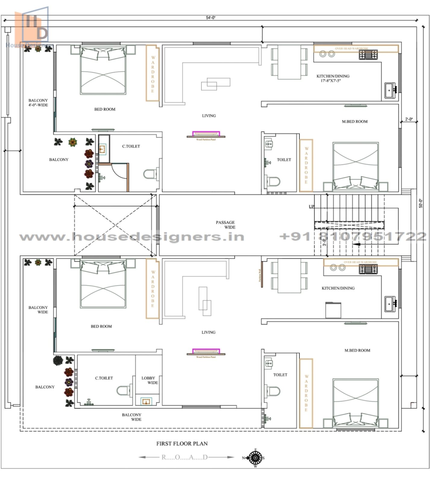 54×50 house plan