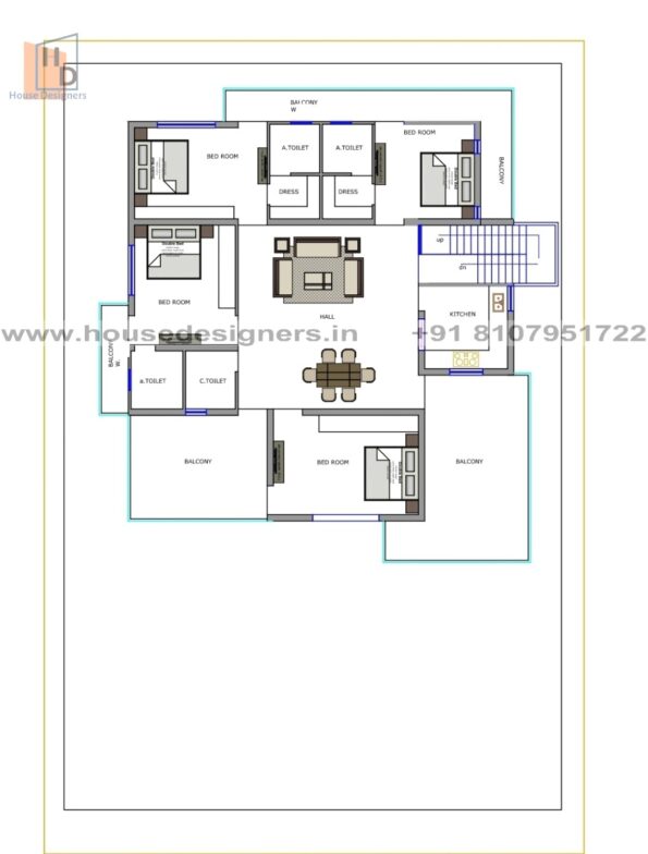 59×85 ft house plan