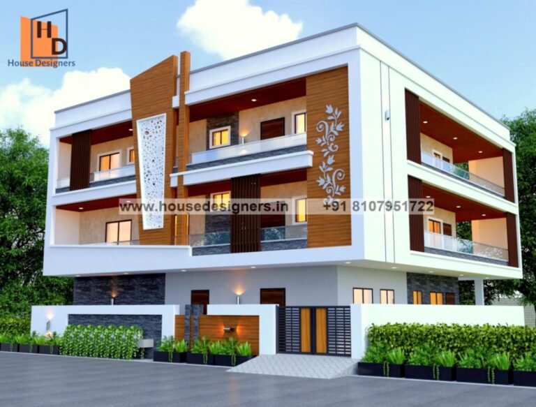 triple story elevation colour design