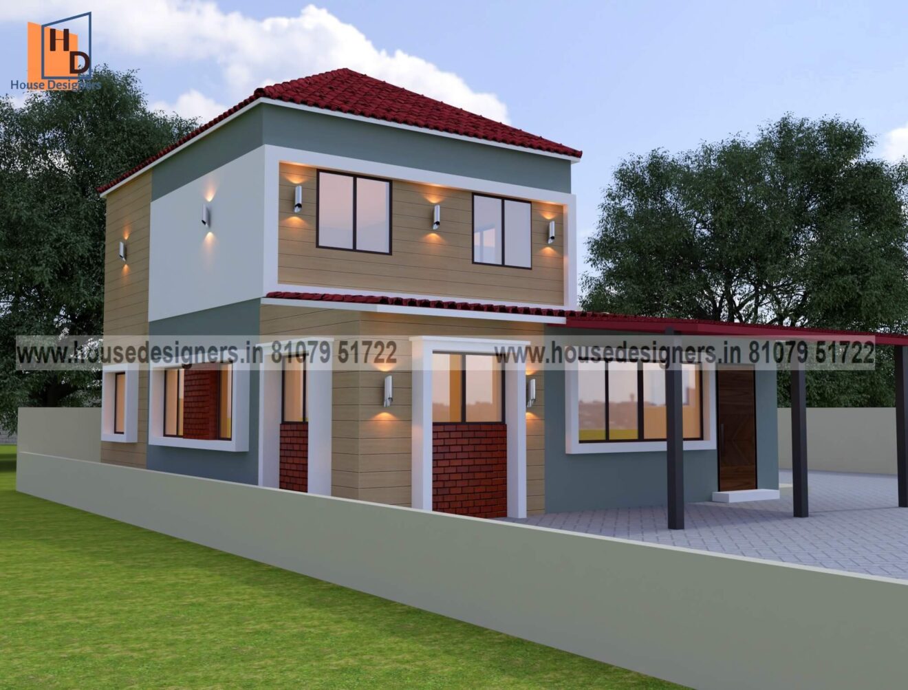 small home front design duplex