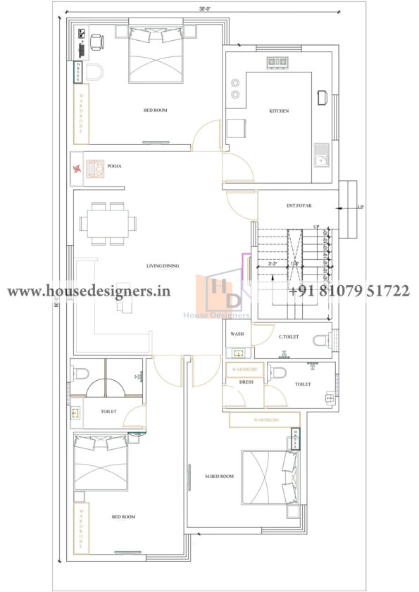 20×30 ft small home floor plans